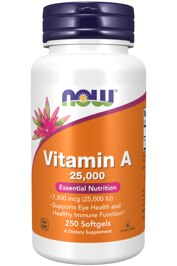 Vitamin A Supplement | 25,000 Softgels | NOW Supplements