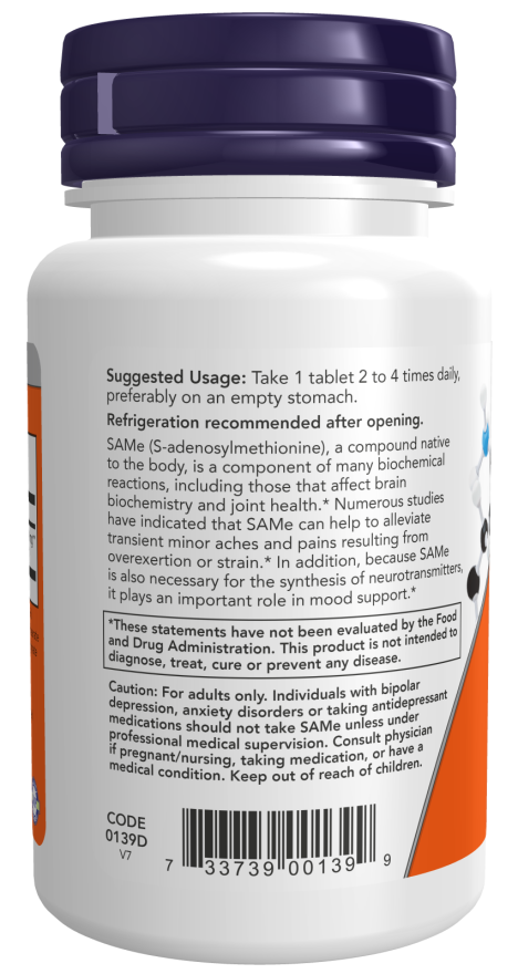 SAMe Supplement | 400 mg Tablets | NOW Supplements