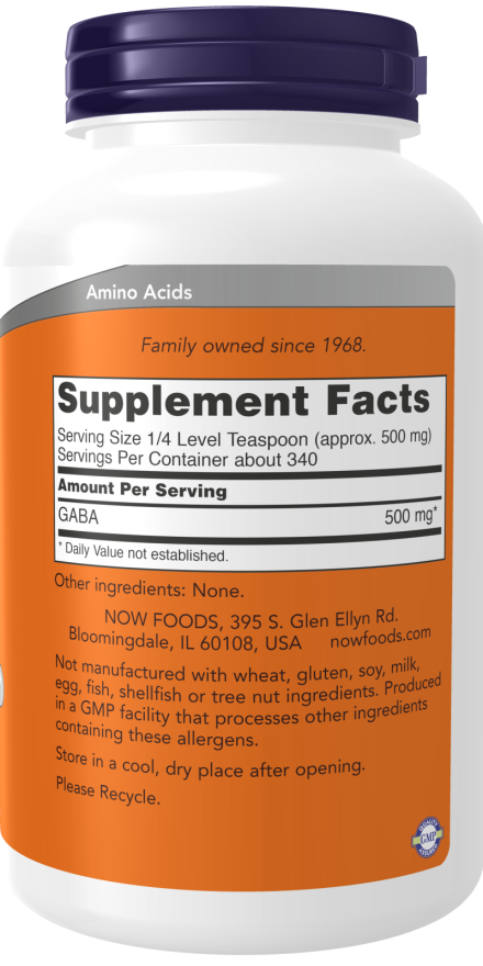 GABA Powder | Neurotransmitter Support | NOW Supplements