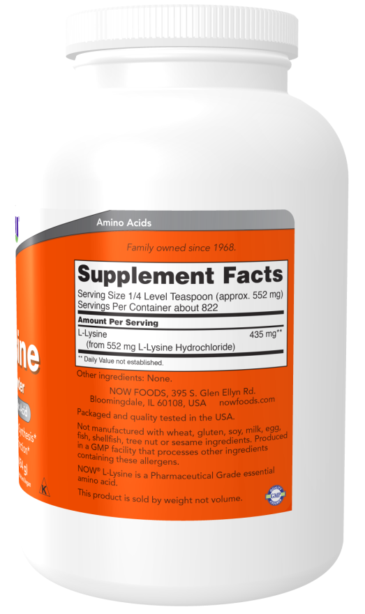 L-Lysine Powder | Essential Amino Acids | NOW Supplements