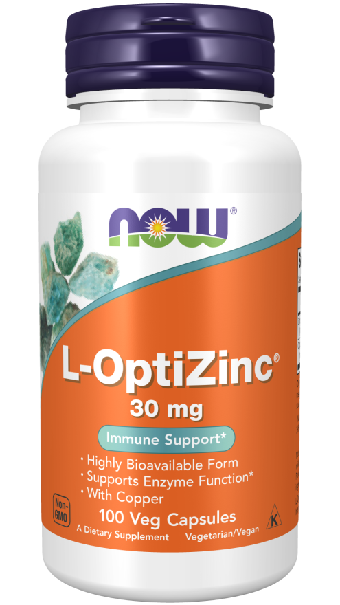 L-OptiZinc 30 mg | Bioavailable Zinc Supplement* | NOW Foods