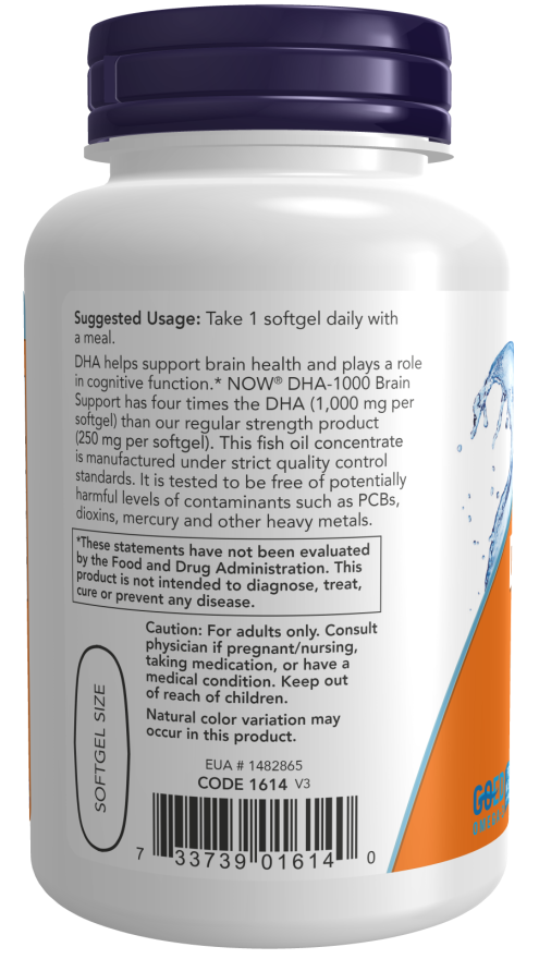 DHA-1000 Fish Oil, Extra Strength Softgels | NOW Foods