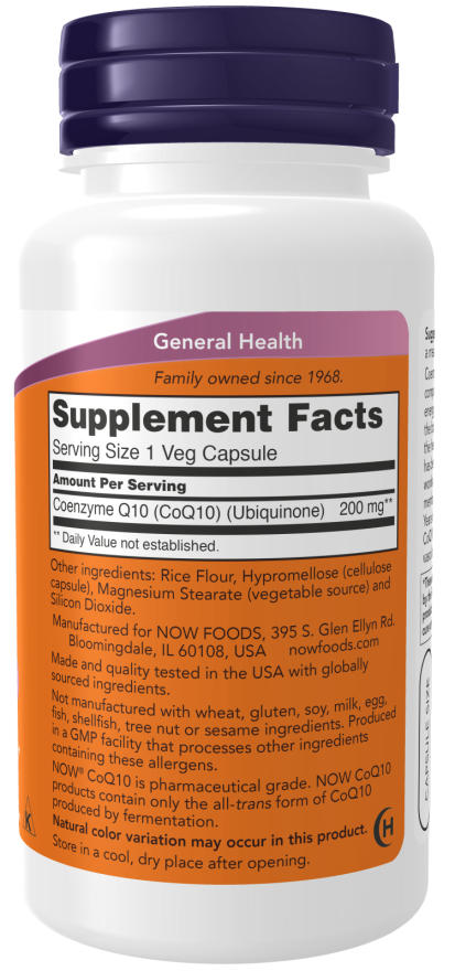 CoQ10 Supplement | 200 mg Capsules | NOW Supplements