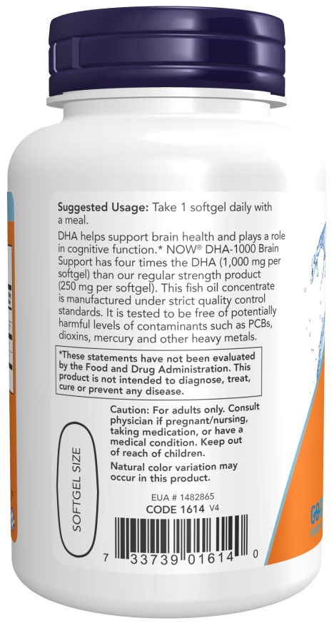 DHA-1000 Fish Oil, Extra Strength Softgels | NOW Foods