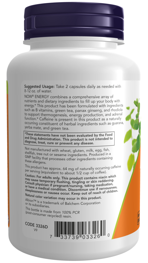 Energy Veg Capsules | Energy Boosters* | NOW Supplements