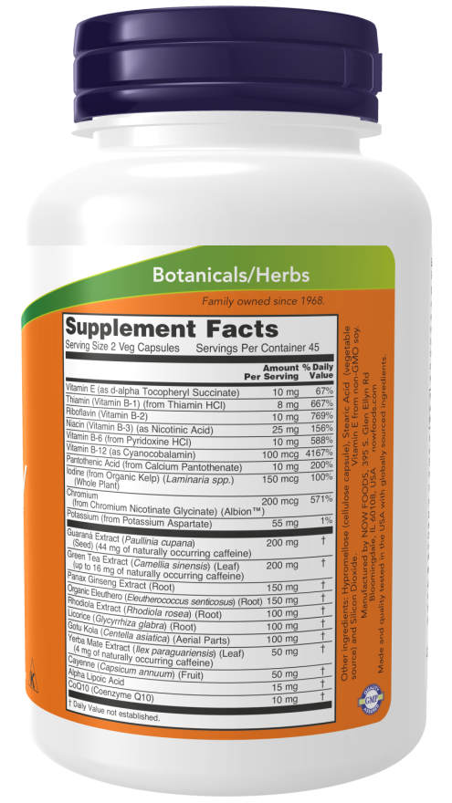 Energy Veg Capsules | Energy Boosters* | NOW Supplements