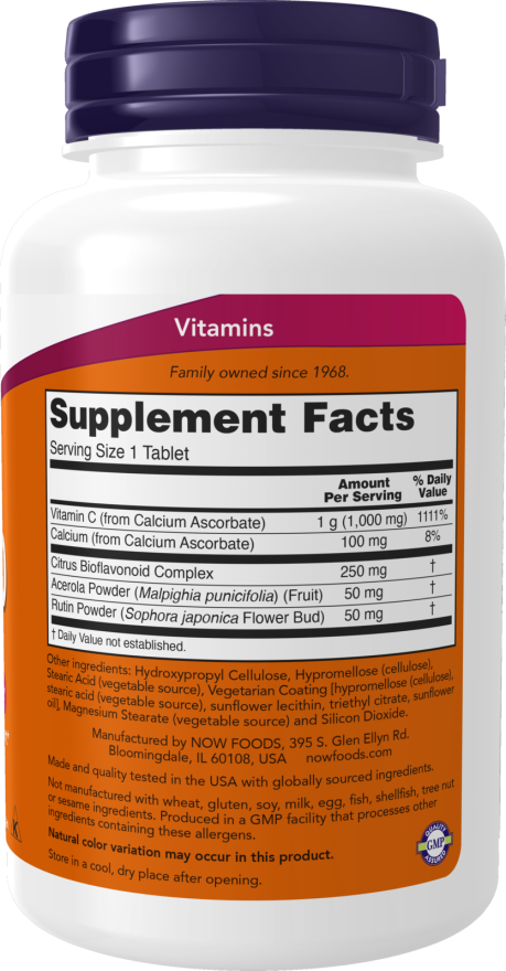 Vitamin C 1000 | Natural Buffered Tablets | NOW Supplements