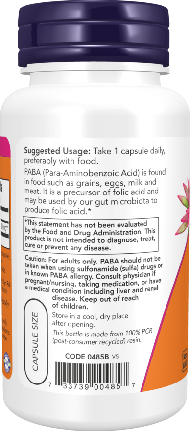 PABA Capsules | Buy PABA Supplement | NOW Supplements