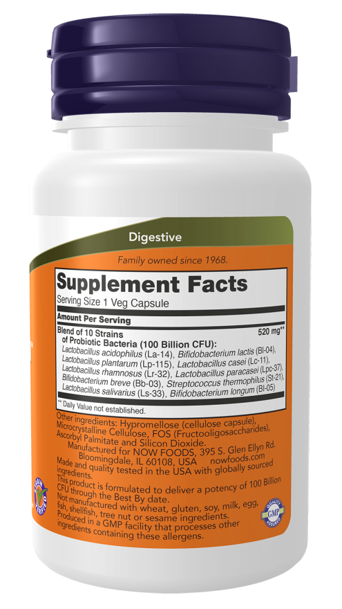 Probiotic-10 100 Billion Veg Capsules | NOW Foods