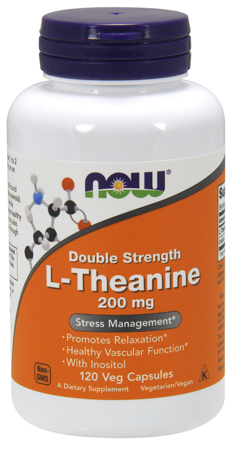 L-Theanine, Double Strength 200 mg Veg Capsules | NOW Foods