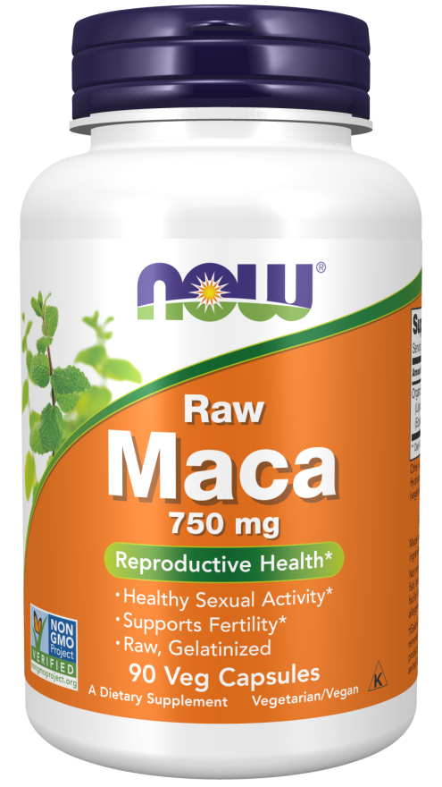 Maca Supplement | 750 mg Raw Veg Capsules | NOW Supplements
